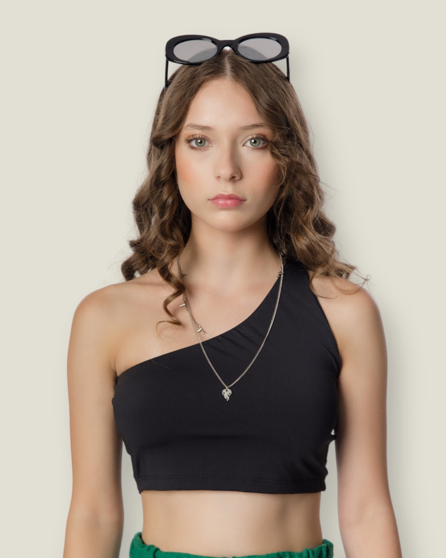Cropped Crepe Um Ombro Só - Menina Tamanho 12 a 18